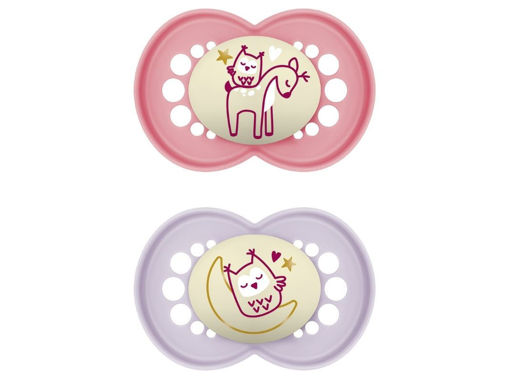 MAM ciuccio Original Night silicone 6+ mesi Circular PP 2 pz
